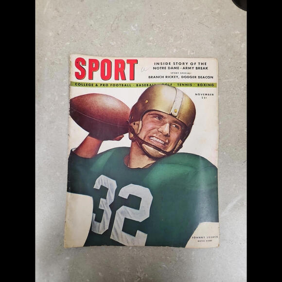 Other | Vintage 1947 Sport Magazine Johnny Lujack Notre Dame Yogi Berra ...
